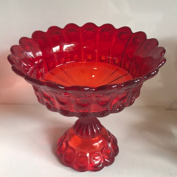 Accents | Vintage Red Glass Compote | Poshmark